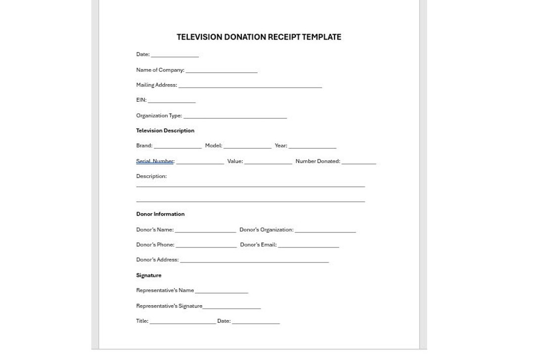 Television Donation Receipt Template, Receipt, Receipt Template, Word ...