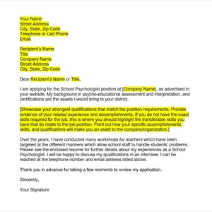 Resume Template School Psychologist - Etsy