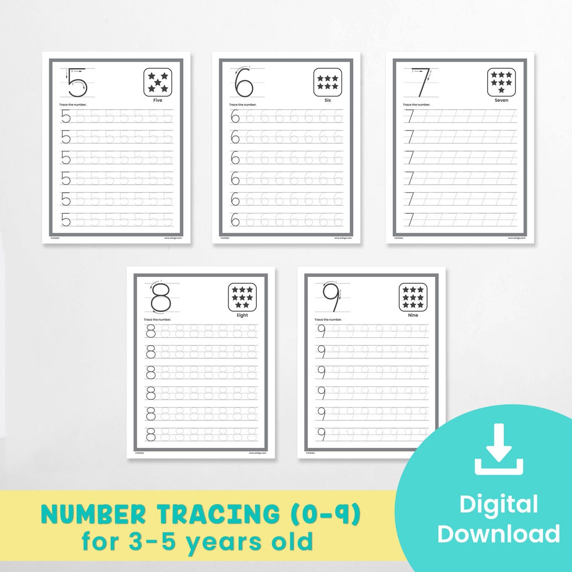 Number Tracing Worksheets 0-9: Preschool Math Practice (PDF Download ...