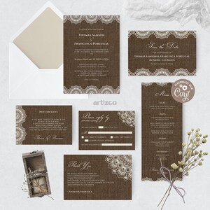 Editable Filipiniana Lace on Burlap Wedding Bundle Filipino Wedding ...
