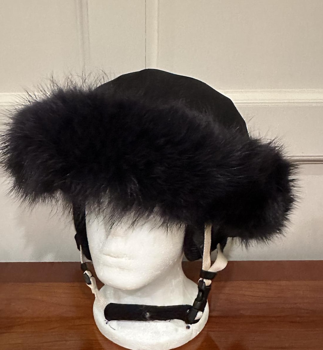 Black Upcycled Rabbit Fur Ski Helmet Cover Head Band - Etsy