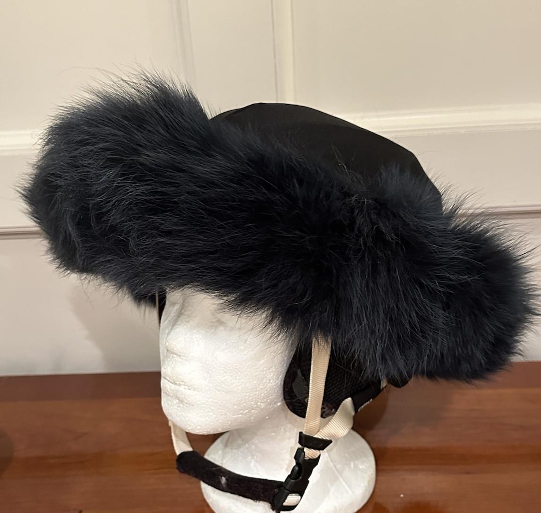 Blue up Cycled Fox Fur Ski Helmet Cover - Etsy