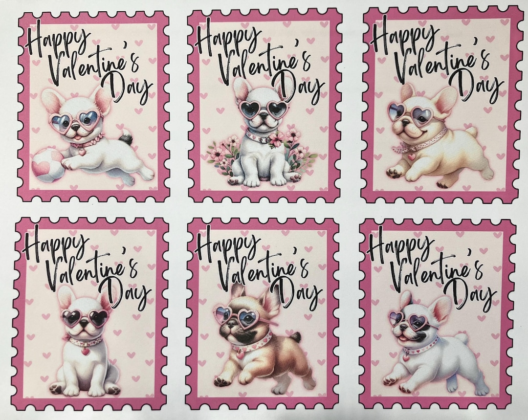 Frenchie Printable Valentine Cards, Cute Frenchie Dog Valentines ...