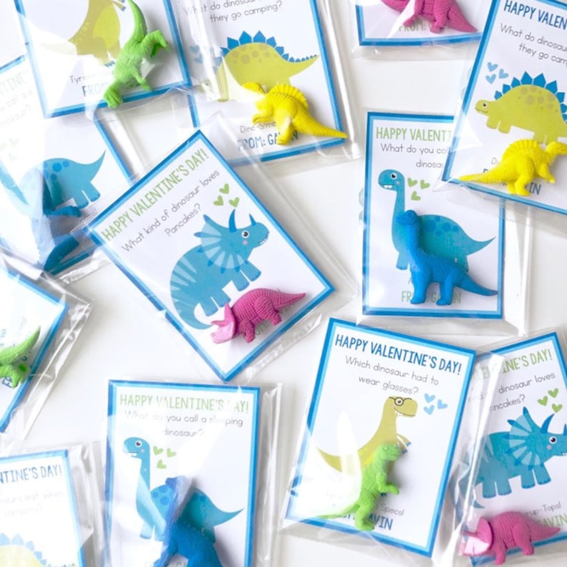 Printable Dinosaur Valentine Cards, Pink Dinosaur Valentines, Dinosaur ...