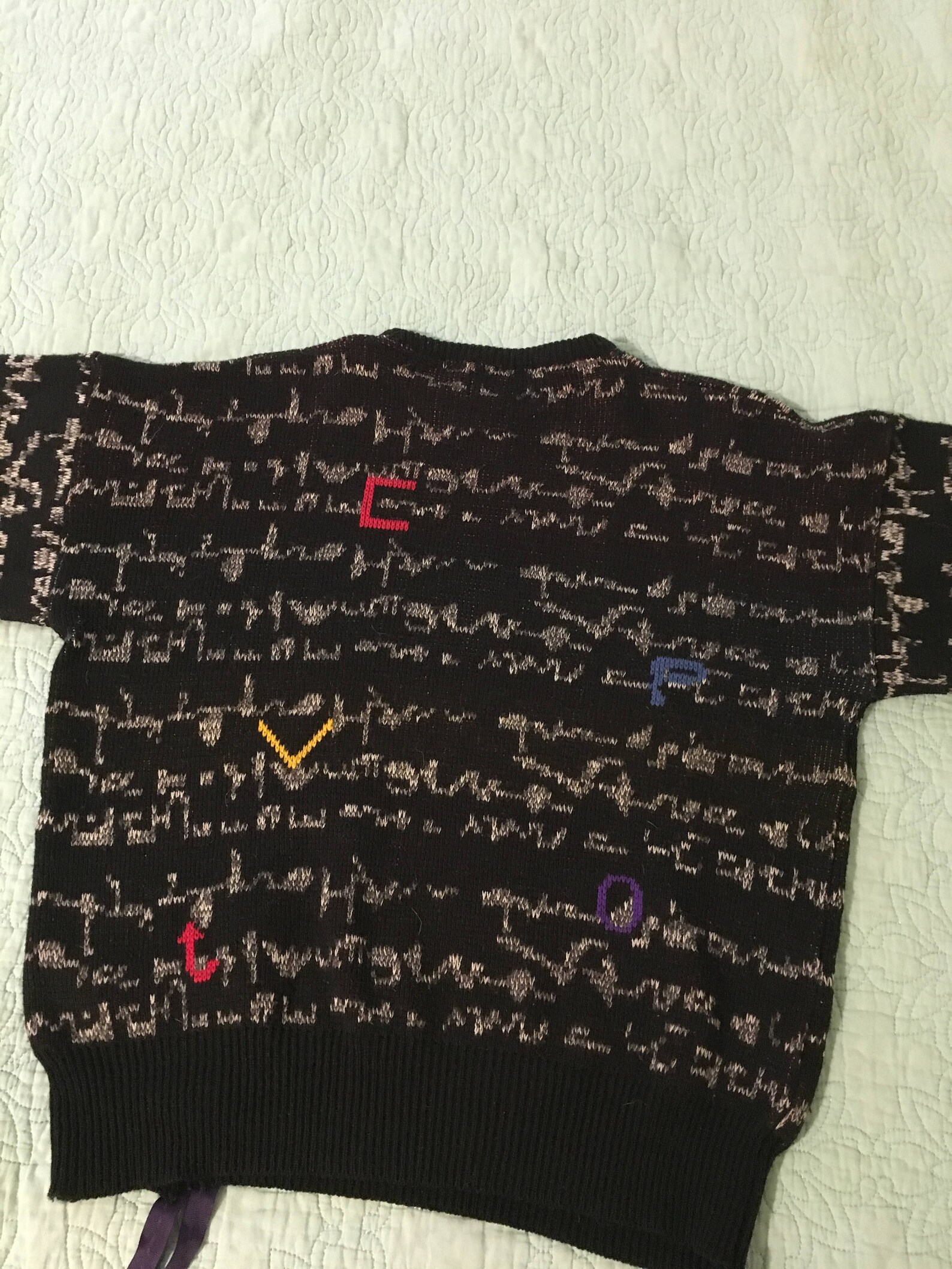 80"s Sweater With Letters - Etsy