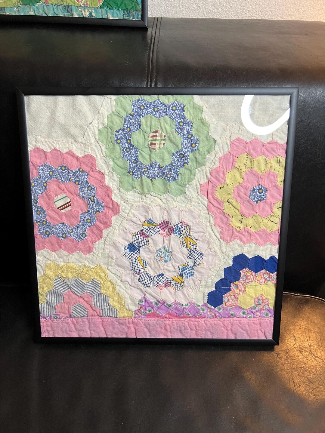 Antique Framed Quilt Piece - Etsy
