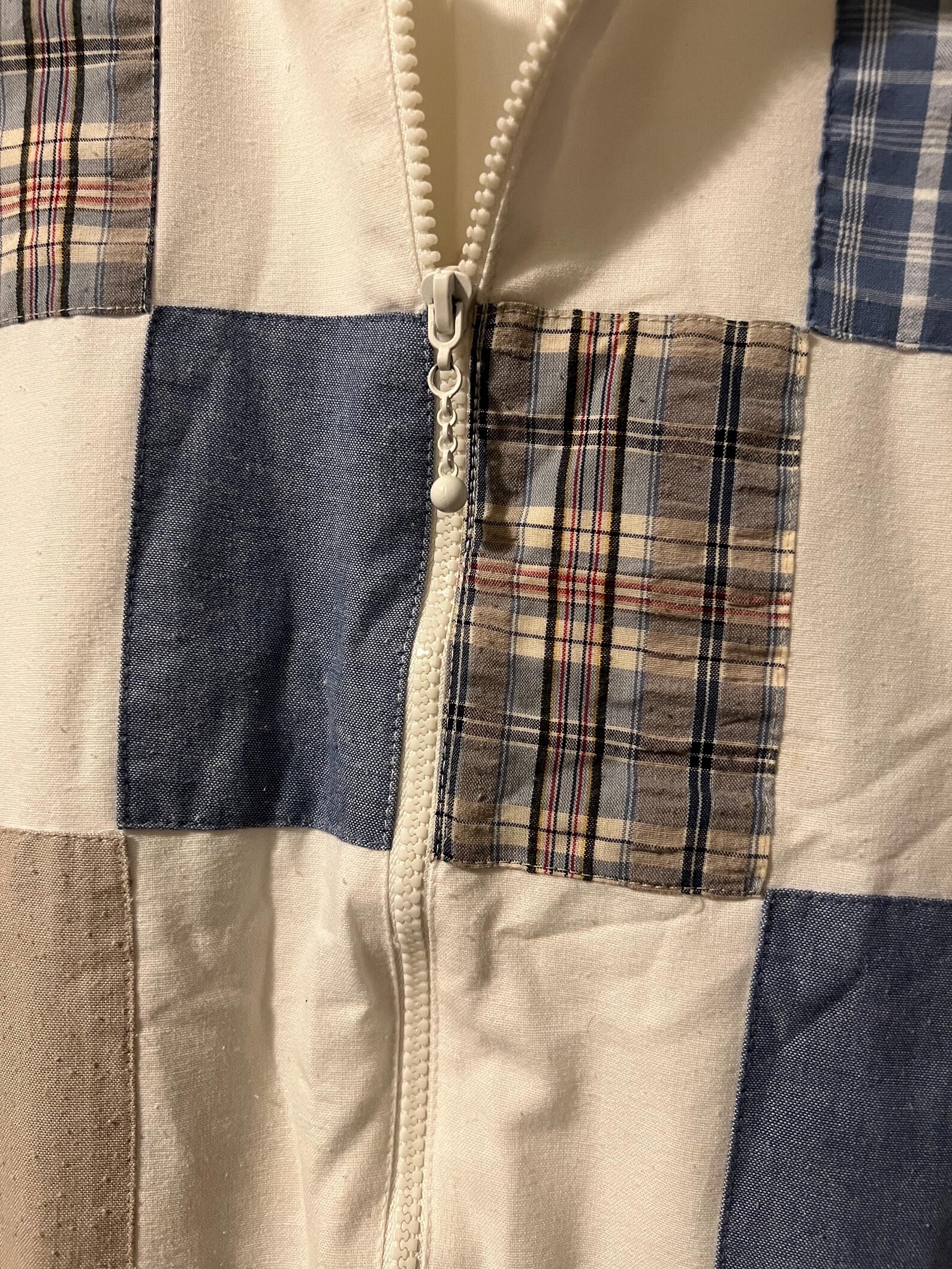 Patchwork Preppy Cotton Jacket - Etsy