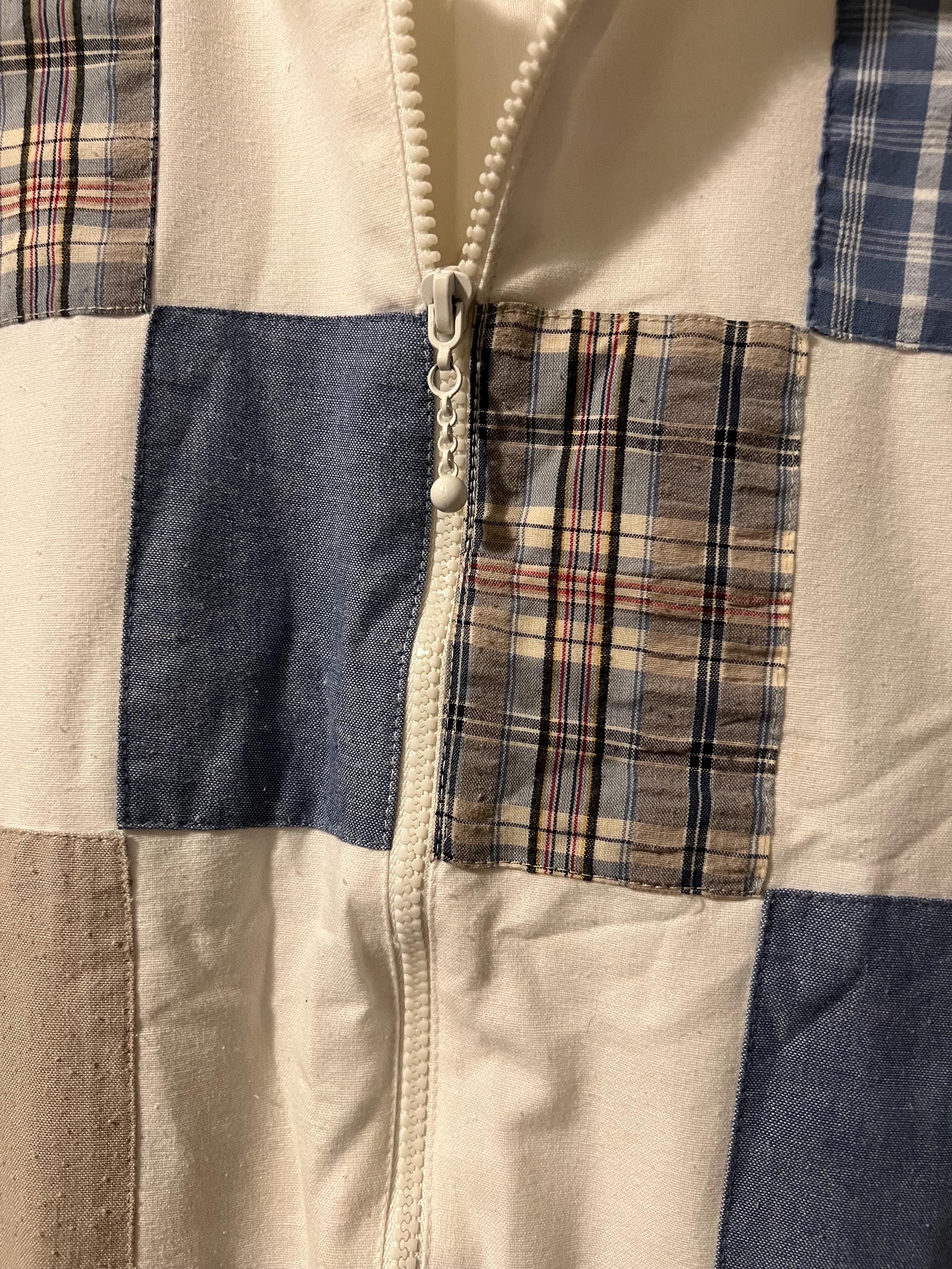 Patchwork Preppy Cotton Jacket - Etsy