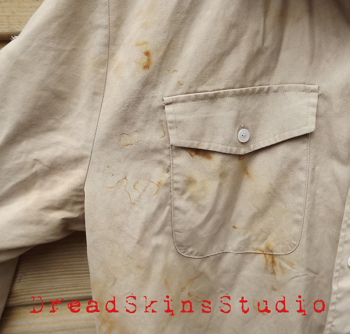 Rust Dyed Shirt Postapocalyptic Dirt Stained Wasteland - Etsy