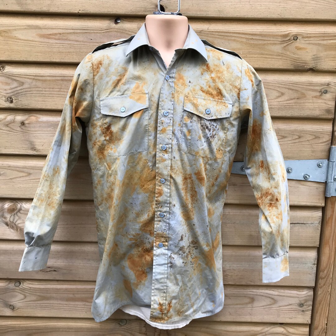 Rust Chemical Dyed Shirt Postapo Stained Wasteland Clothing - Etsy