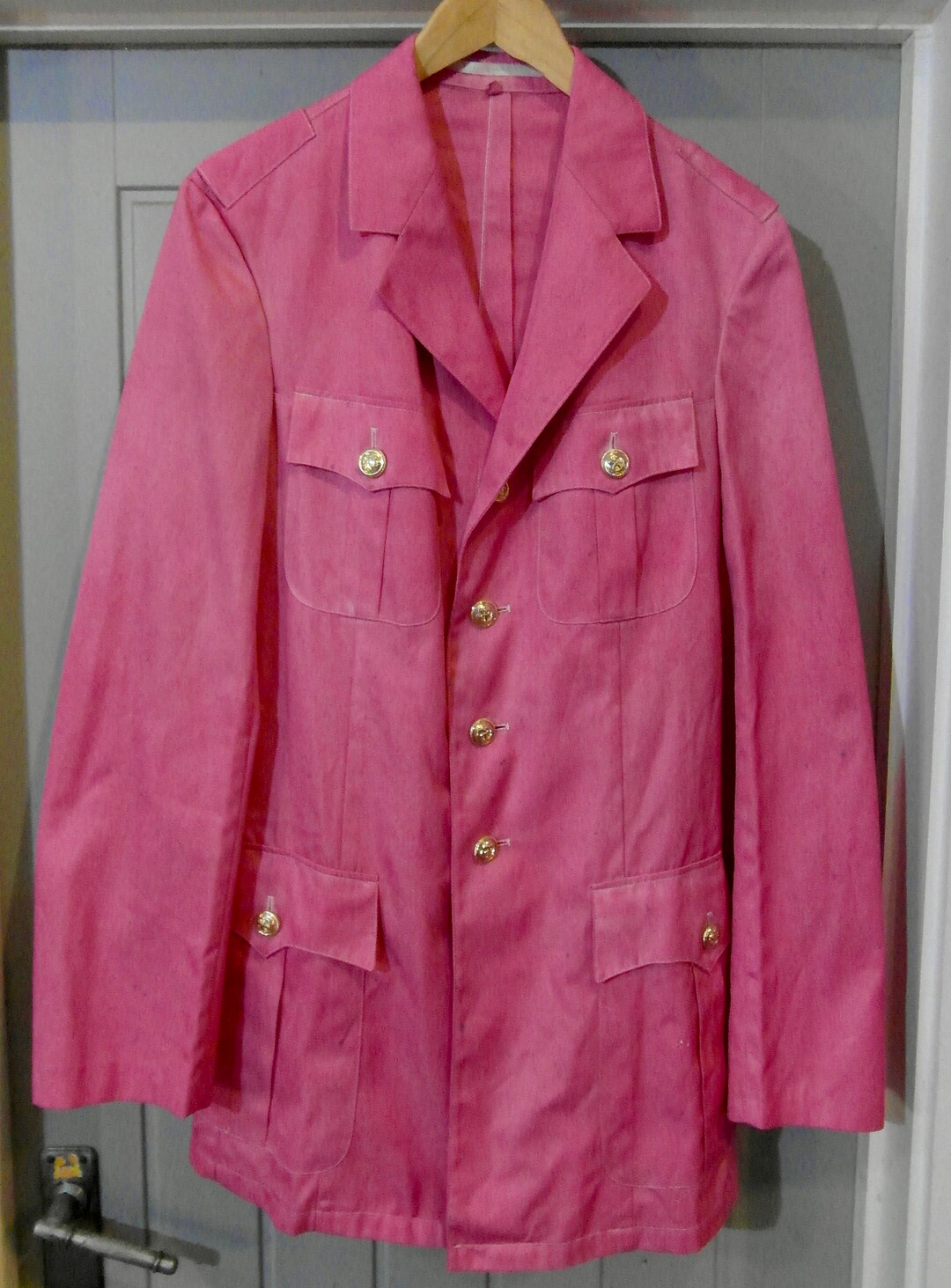 Upcycled Overdyed Pink Military Jacket - 37" Chest / Medium (UK) / EU43 ...