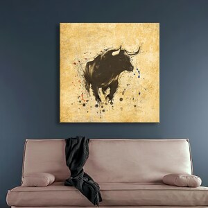 Bull Wall Art Print - Bull Painting - Canvas Prints - Animal Art - Home ...