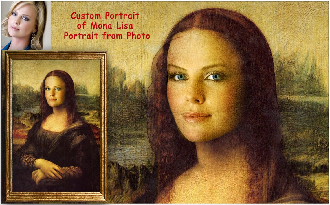 Mona Lisa Customizable Portrait for woman Classic Mona Lisa | Etsy