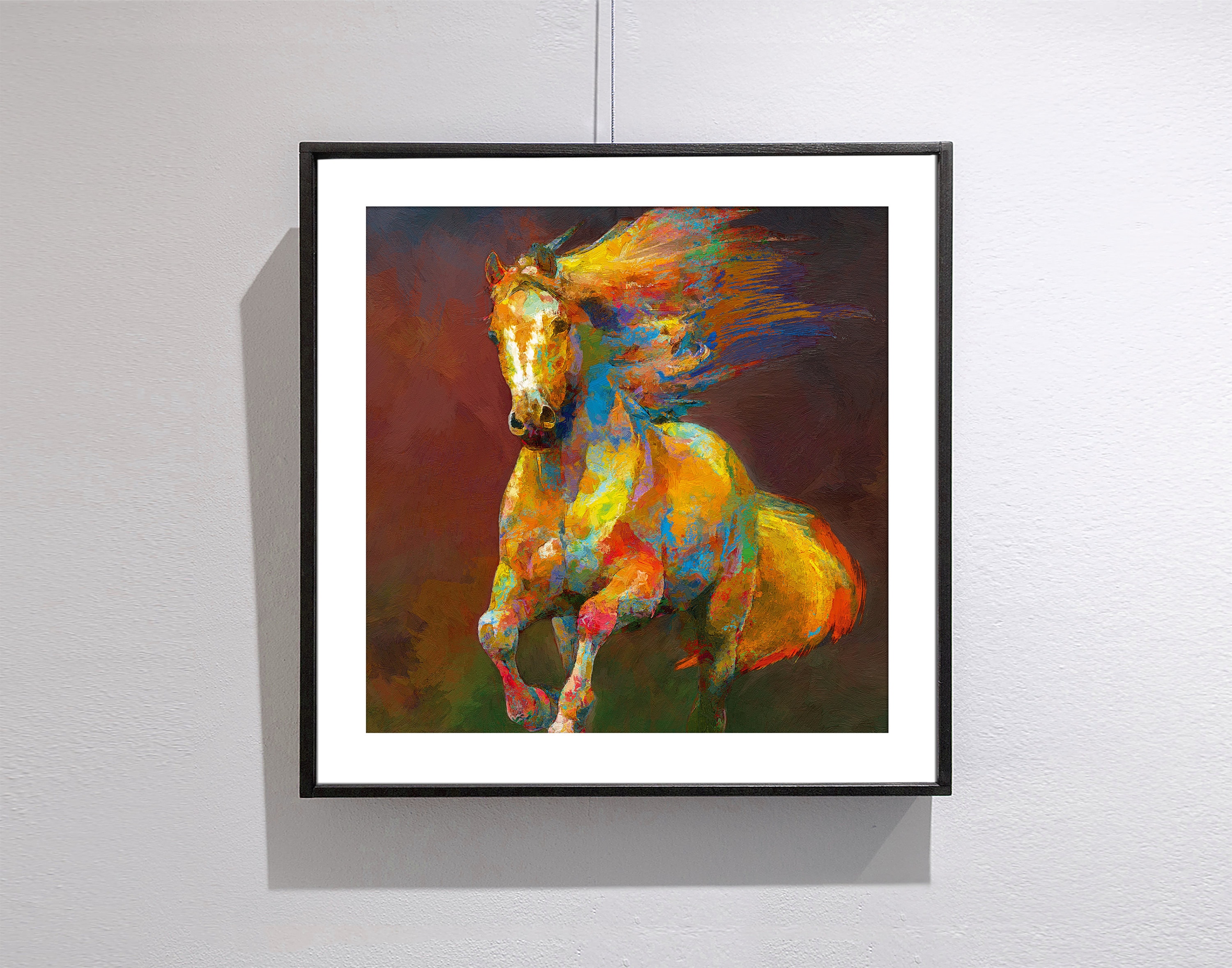Abstract Horse Painting, Abstract Art, Horse Wall Art, Large Abstract ...