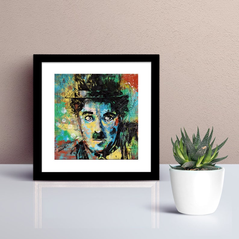 Charlie Chaplin Abstract Print, Stretched Canvas Print, Canvas Wall Art ...