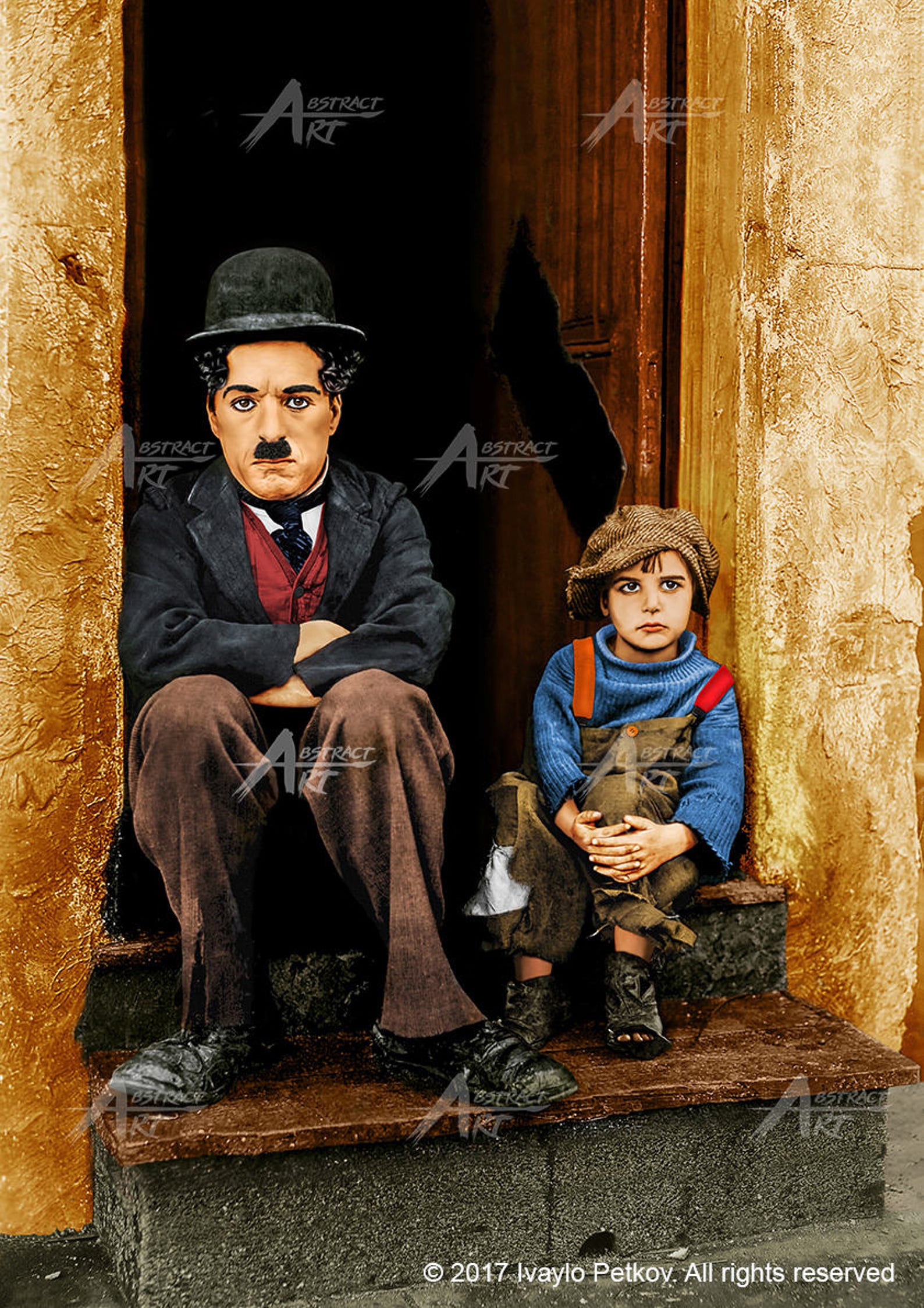 Fotos coloreadas de Charlie Chaplin, The Kid, póster divertido, fotos ...