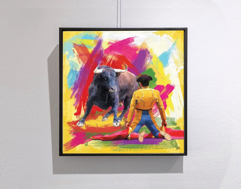 Matador Bullfighter Painting, Toreador Bull Fighting Print, Large ...