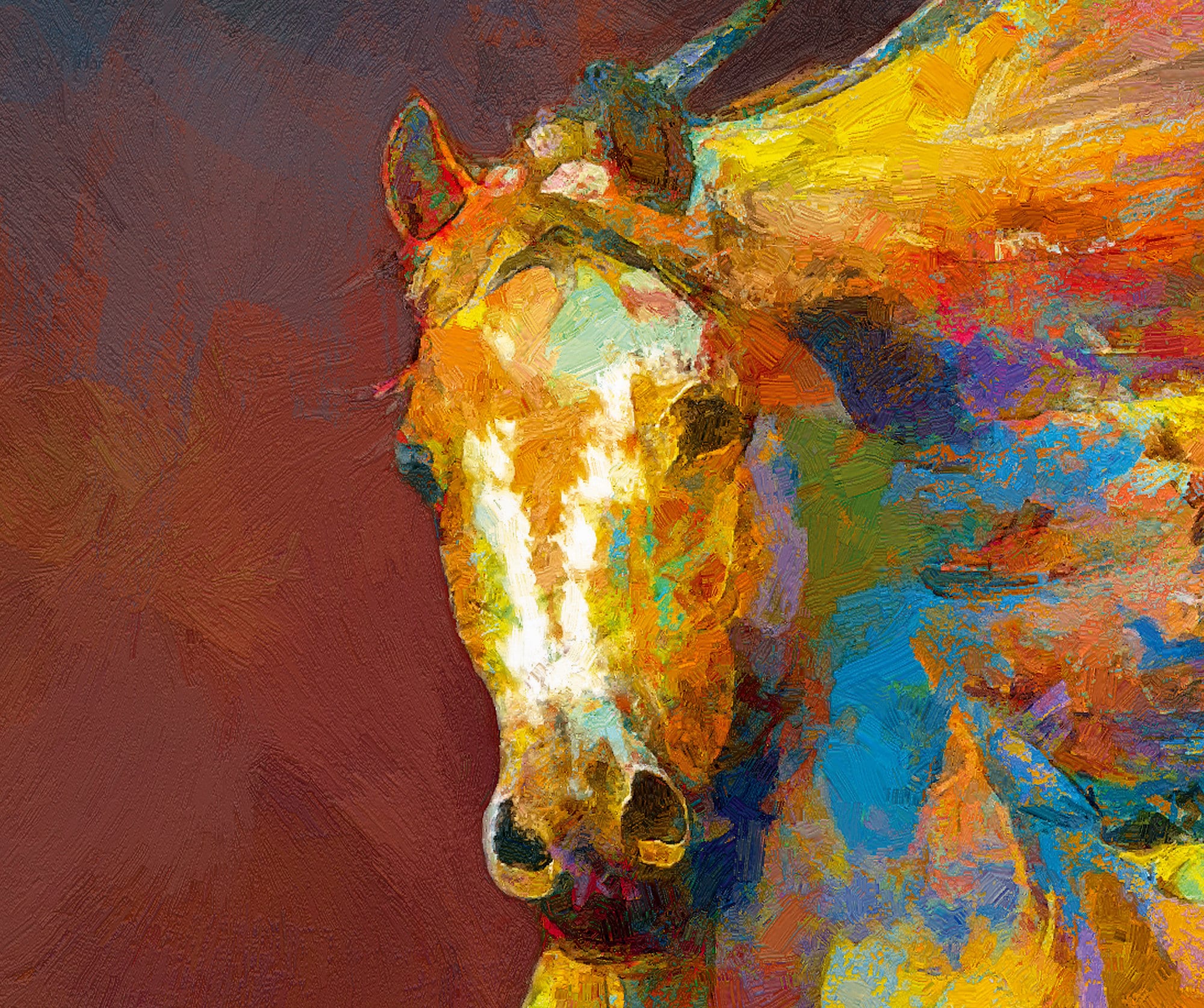 Abstract Horse Painting, Abstract Art, Horse Wall Art, Large Abstract ...