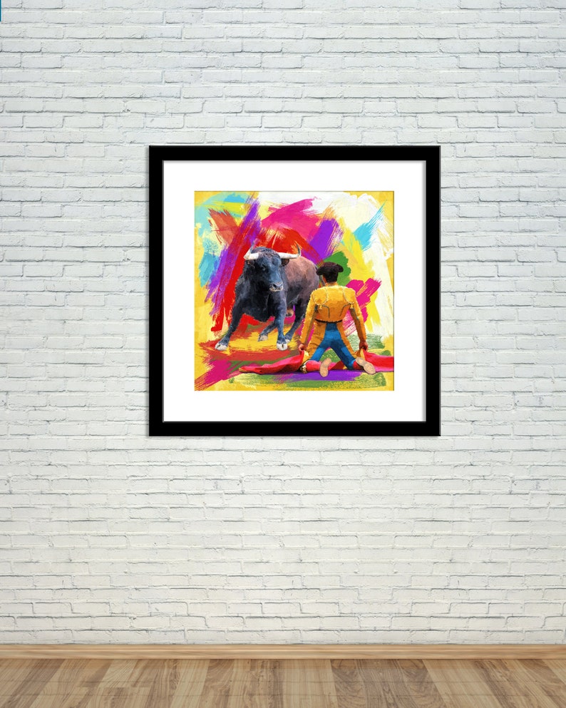 Matador Bullfighter Painting, Toreador Bull Fighting Print, Large ...