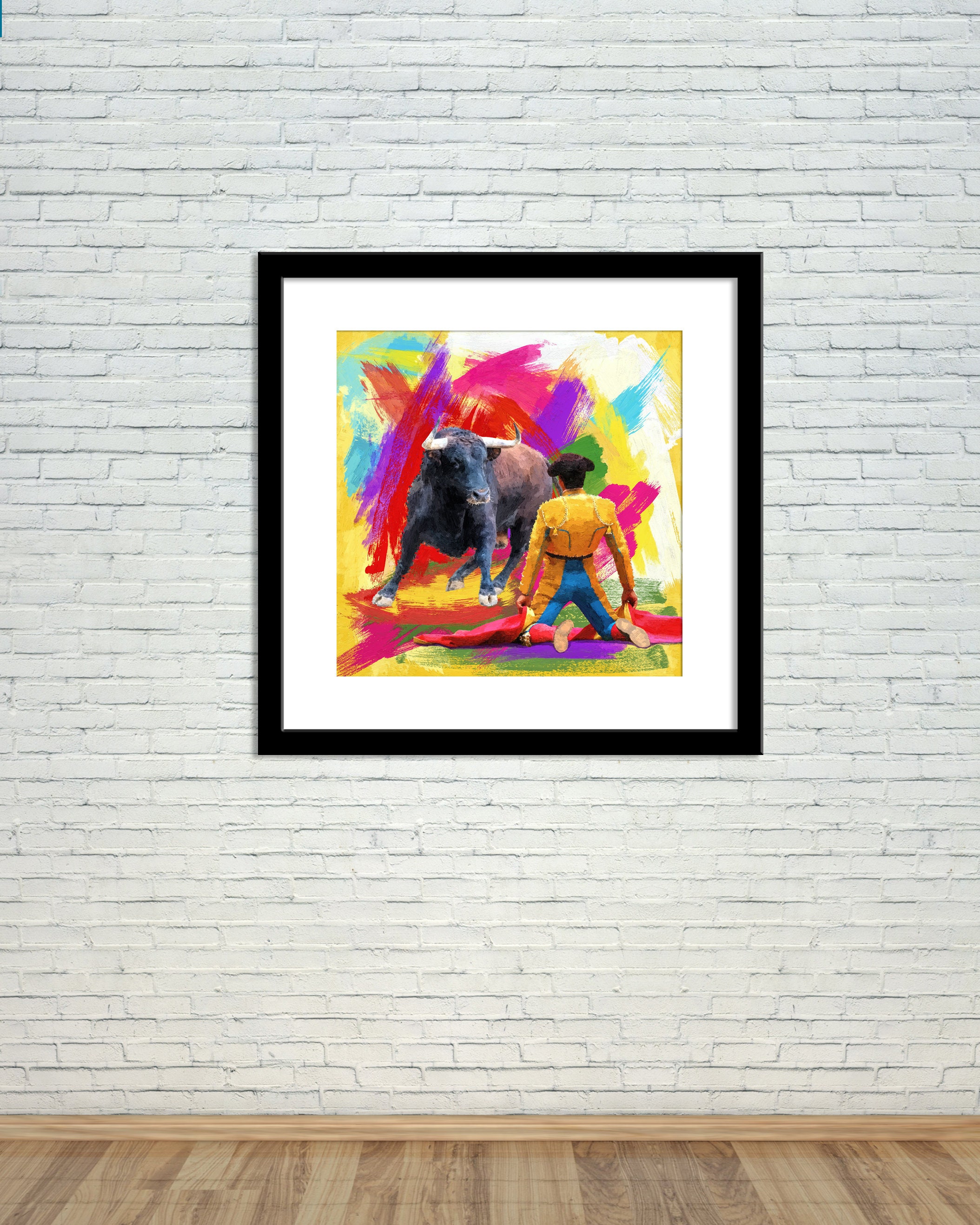 Matador Bullfighter Painting, Toreador Bull Fighting Print, Large ...