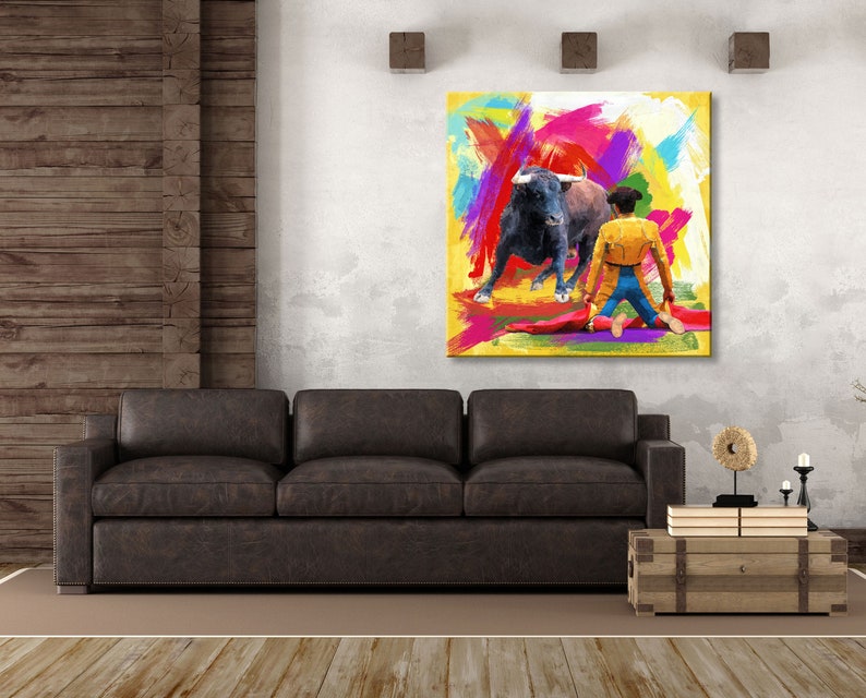 Matador Bullfighter Painting, Toreador Bull Fighting Print, Large ...