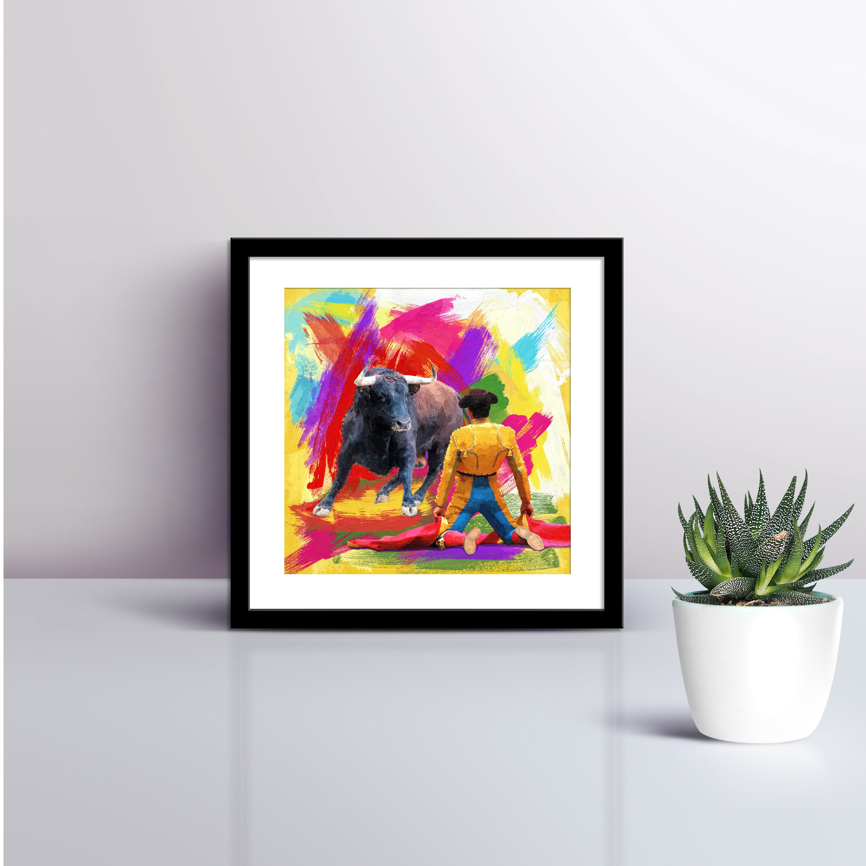 Matador Bullfighter Painting, Toreador Bull Fighting Print, Large ...