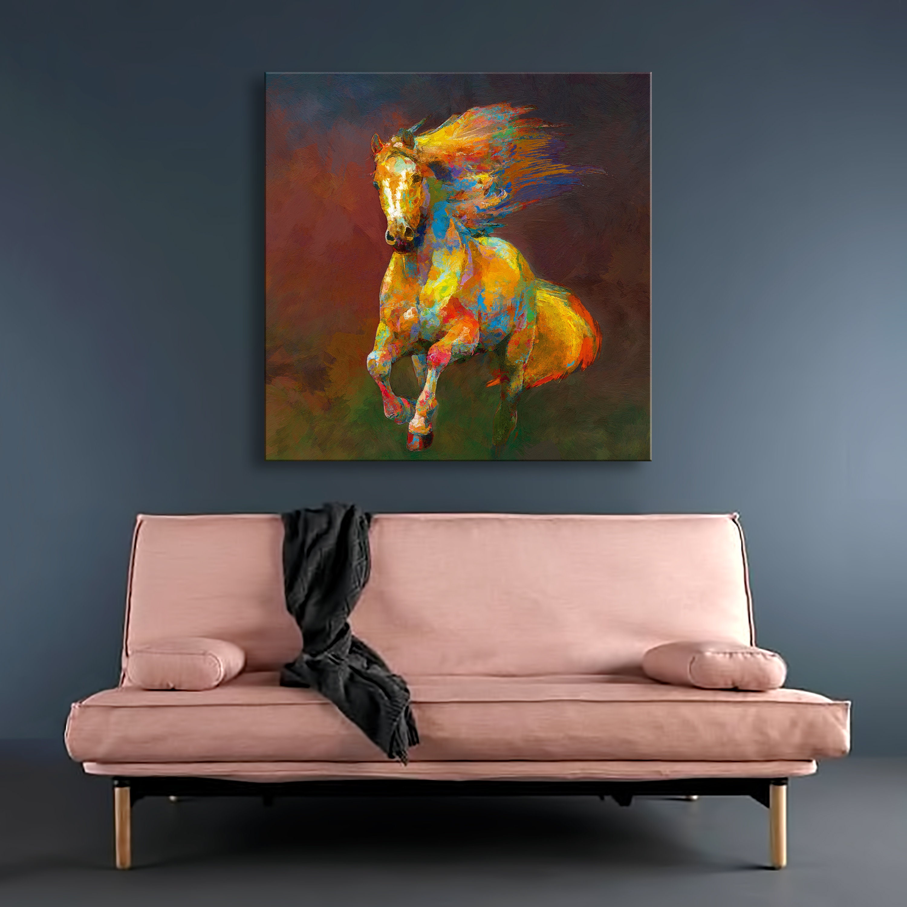 Abstract Horse Painting, Abstract Art, Horse Wall Art, Large Abstract ...