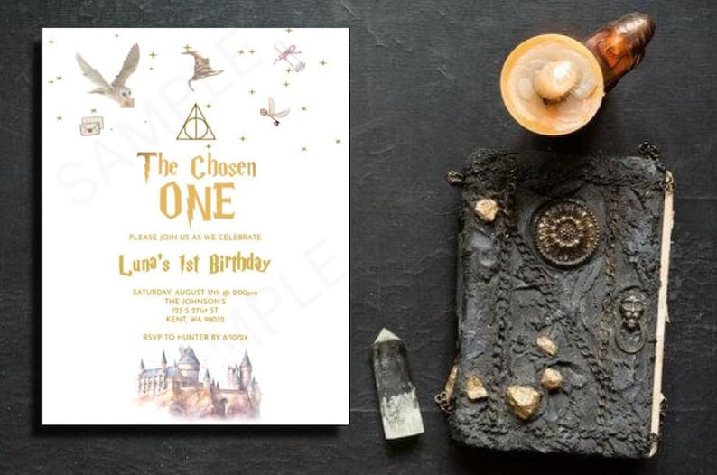 The Chosen One Harry Potter Birthday Invitation PDF - Etsy