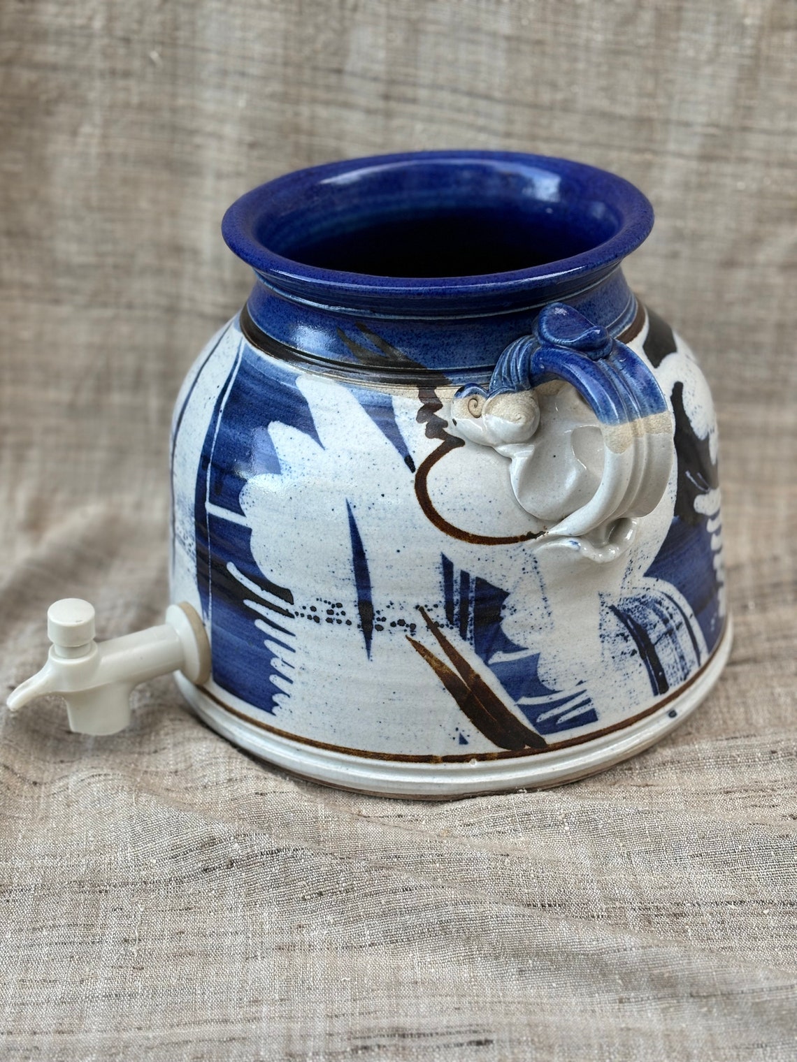 Ceramic Crock Water Dispenser Vintage Handmade Stoneware Water ...