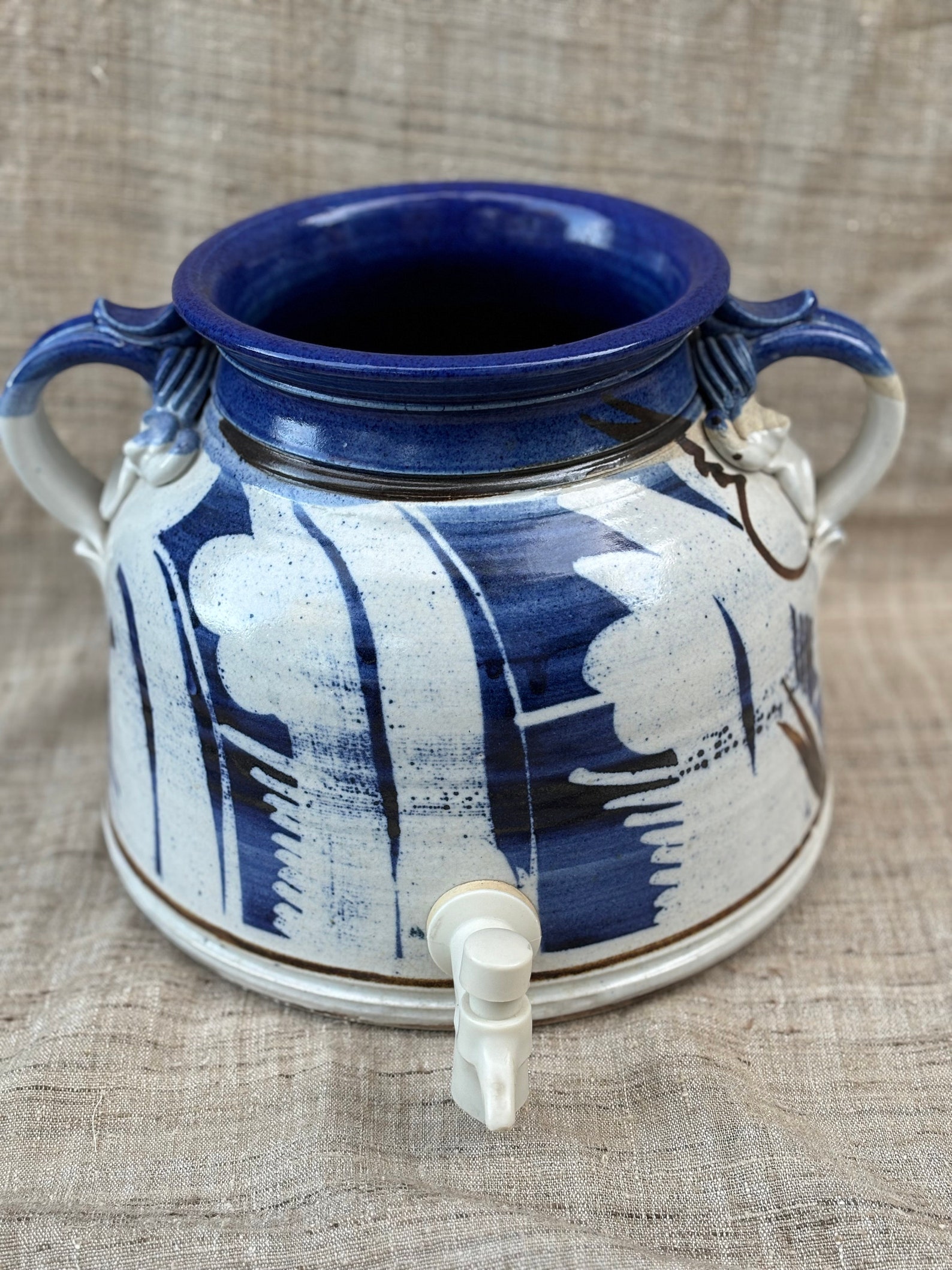Ceramic Crock Water Dispenser Vintage Handmade Stoneware Water ...