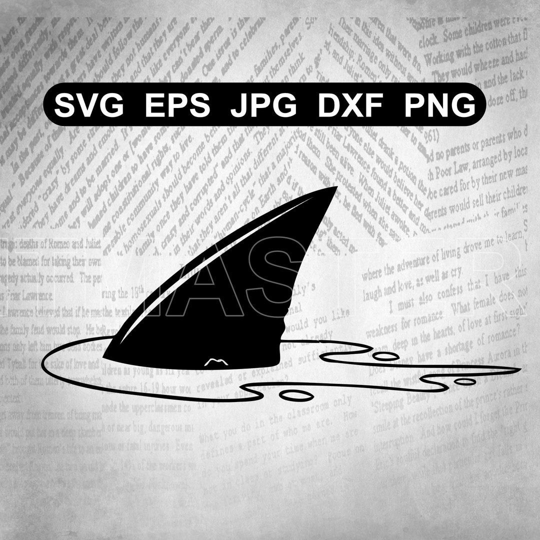 Shark Fin Svg Fish Svg Tiger Shark Fin Svg , Dxf , Png, Jpg , Eps Cut ...