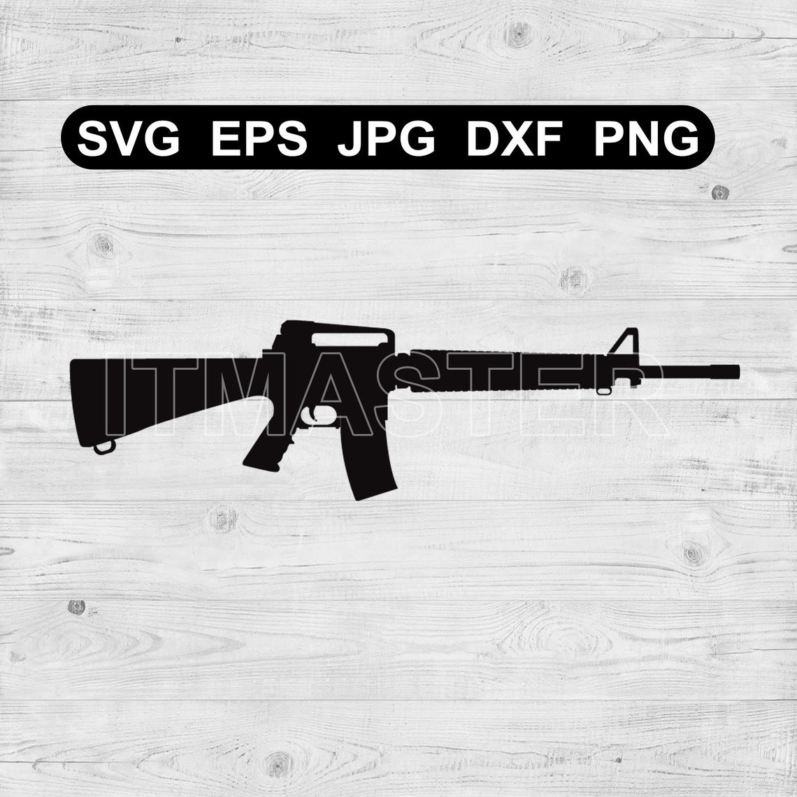 Plantilla de ametralladora de rifle M16 svg dxf jpg png - Etsy España