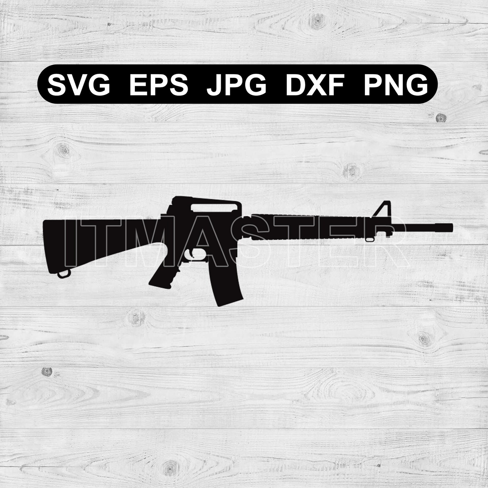 M16 Rifle Machine Gun Template Svg dxf Jpg Png Eps Cut | Etsy
