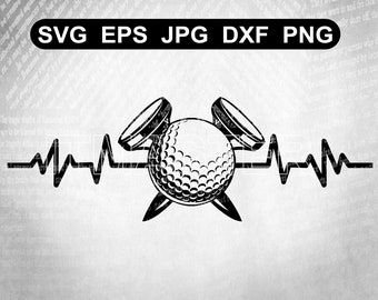 Heartbeat Golf Svg - Etsy