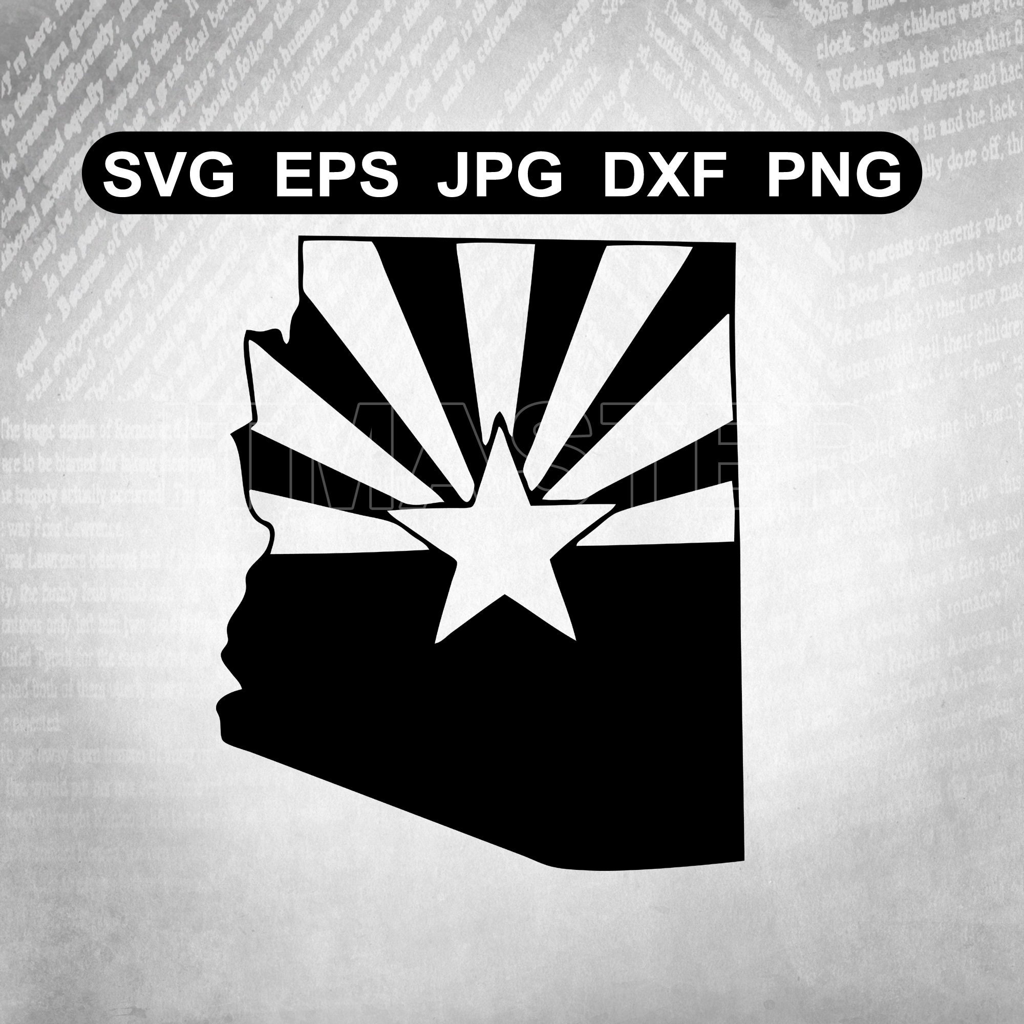 Arizona Map flag Silhouette template USA State Svg Dxf Jpg | Etsy