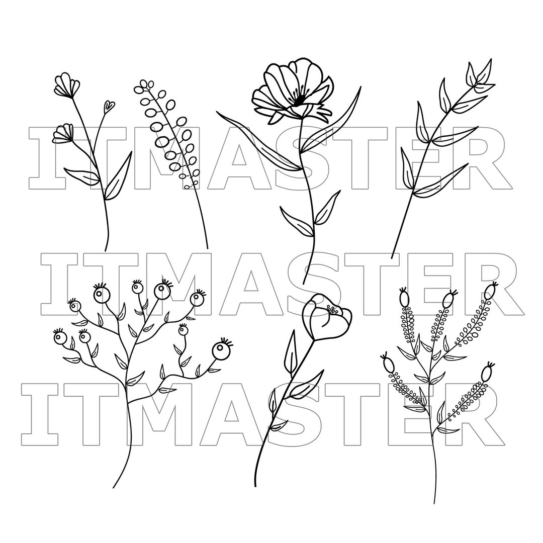 Wildflower Svg , Wild Flower Svg, Hand Drawn Flower Svg Svg , Dxf , Jpg ...