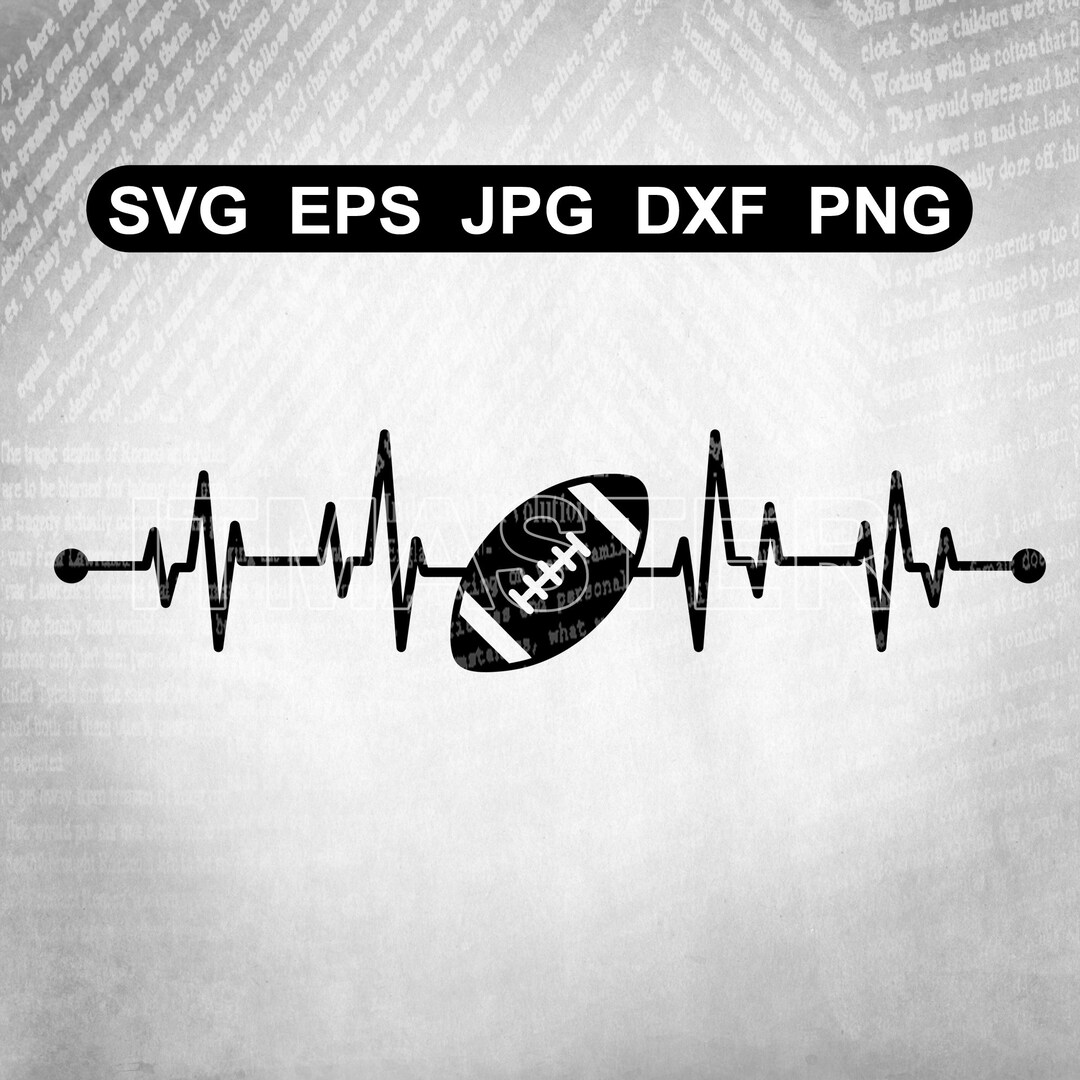 Heart Beat Football Svg , Dxf , Jpg , Png , Eps Cut File Download ...