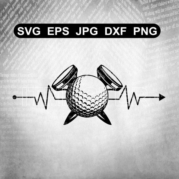 Heartbeat Golf Svg - Etsy