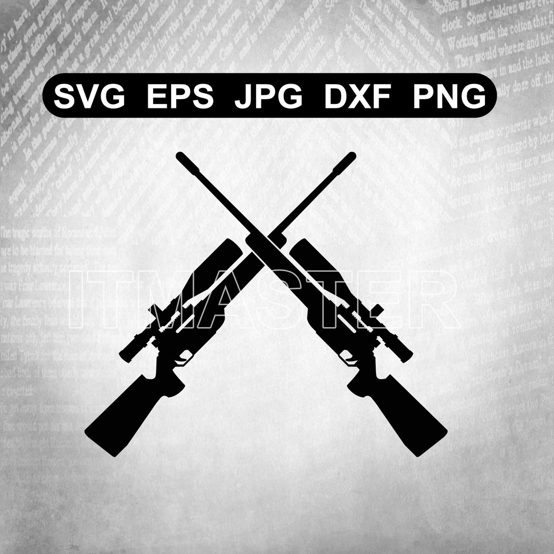 Two crossed Sniper rifle with scope Svg Hunting weapon Gun Svg | Etsy