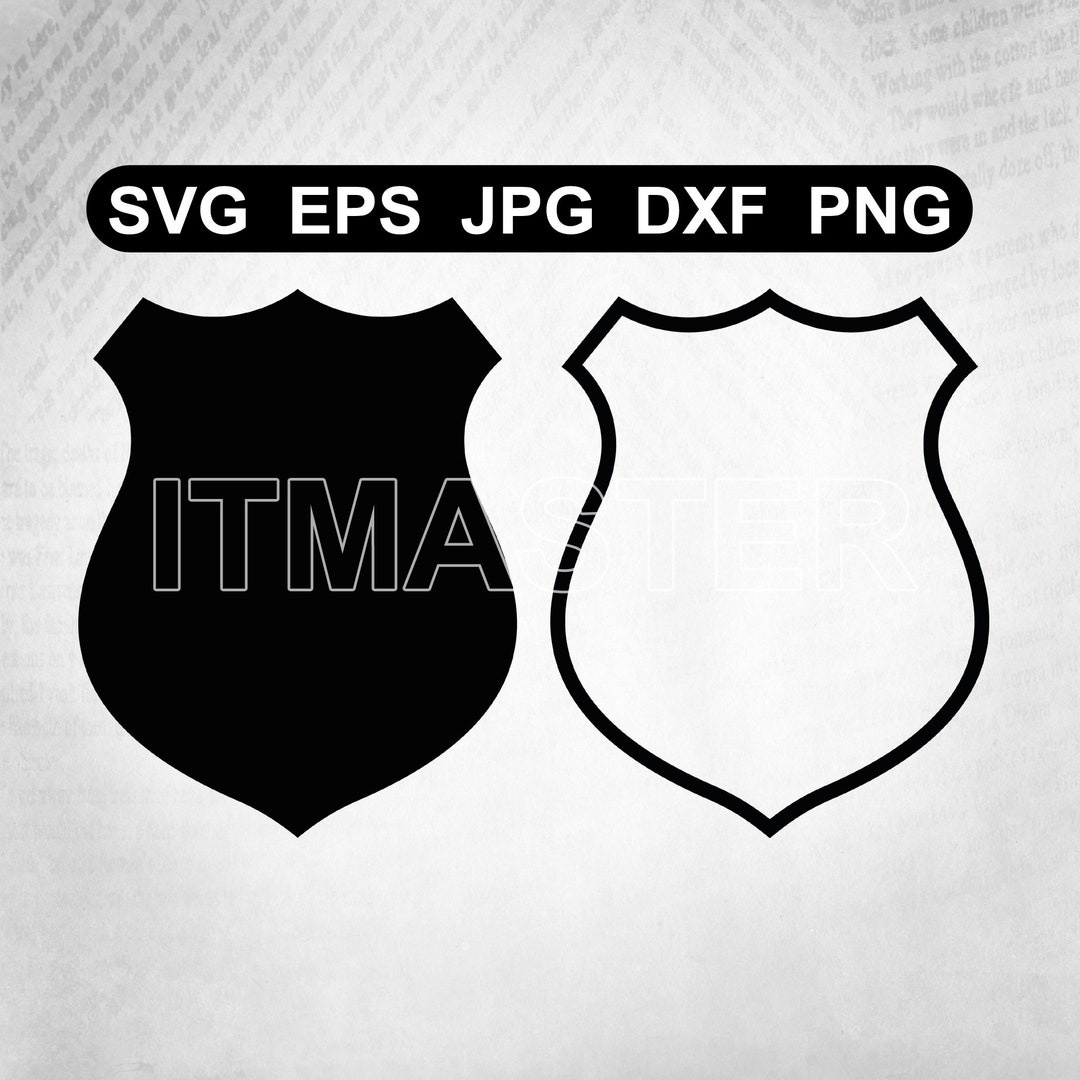 Police Officer Badge Template Svg , Dxf , Jpg , Png , Eps Cut File ...