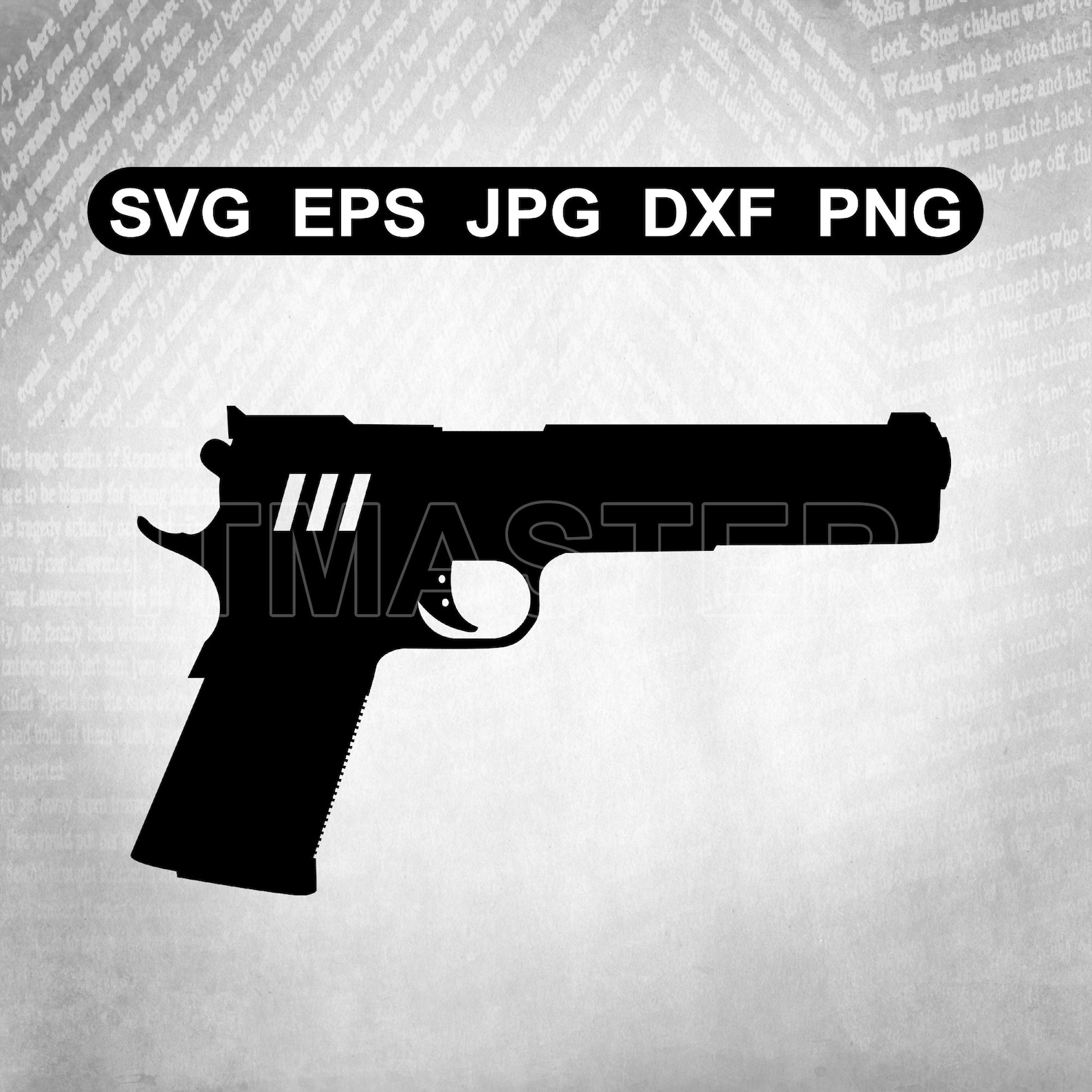 Hand Pistol Gun Template Svg Dxf Jpg Png Eps Cut File | Etsy