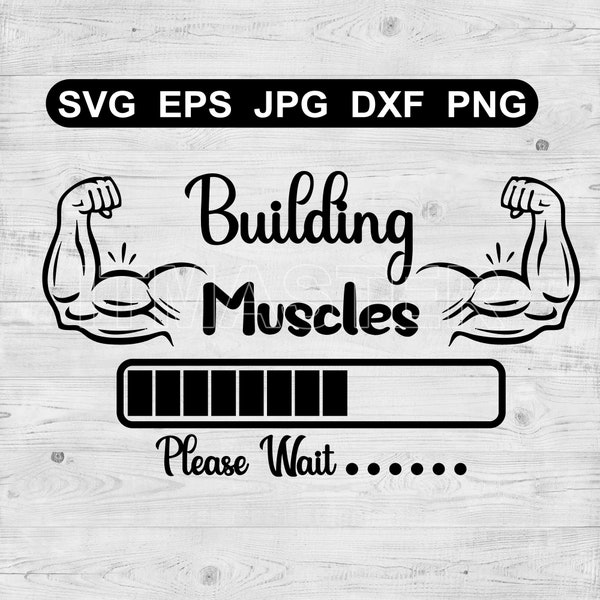 Muscles Loading Please Wait Svg - Etsy