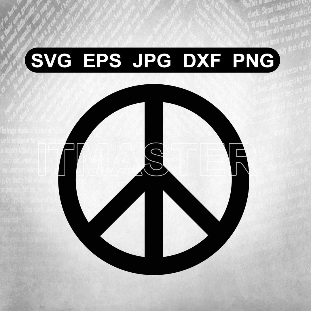 PEACE SIGN Symbol Monogram Svg , Dxf , Jpg , Png , Eps Cut File ...