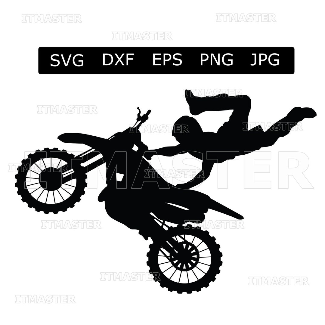 Motocross Rider Svg ,motorcycle Dirt Bike Stunt Svg , Dxf , Jpg , Png ...