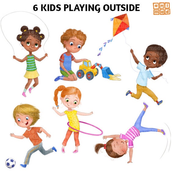 Clipart Of Kids Playing Outside