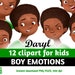 BOY EMOTIONS Clip Art for Kids Feelings Clipart Afro - Etsy