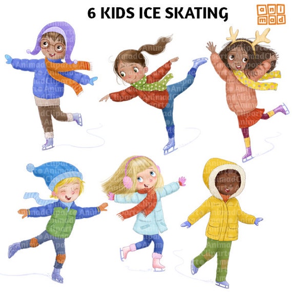 Kids Ice Skating Clip Art