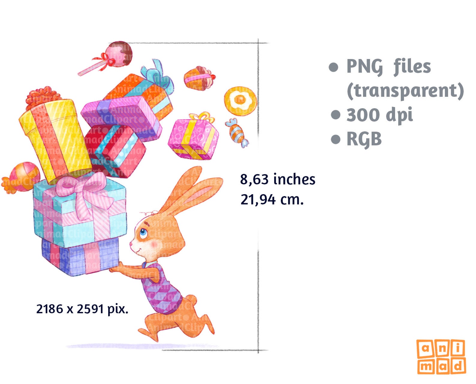 PARTY BUNNY Clip Art for Kids, Birthday Clipart, Party Clipart, Funny ...