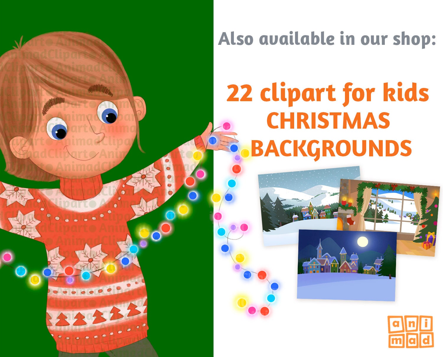 CHRISTMAS Clipart for Kids, Christmas Graphics, Instant Download ...