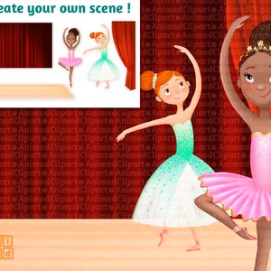 Pretty BALLERINAS Clipart for Kids, SCENE CREATOR, Ballet Clipart ...